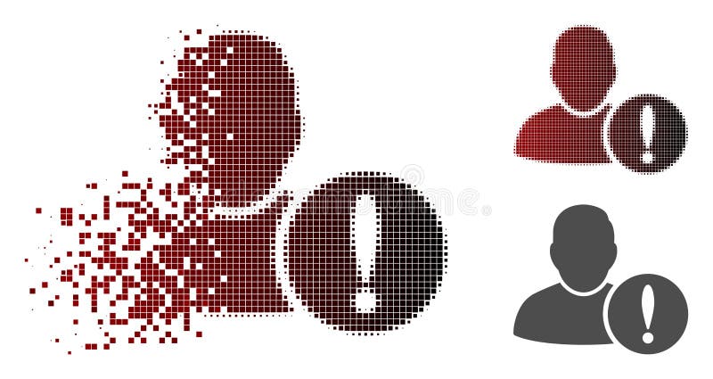 Dissolving Dotted Halftone User Exclamation Icon Stock Vector ...