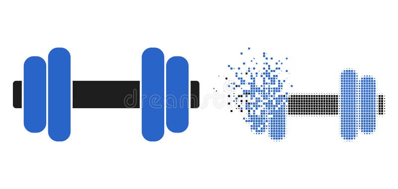 Dissolving Dotted and Original Barbell Icon Stock Vector - Illustration ...