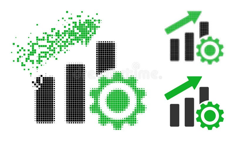 Dissolving Dotted Progress Chart Settings Icon with Halftone Version ...