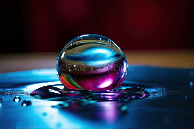 Dissolving a Drop of Multi-colored Liquid, Close-up. Generative AI ...
