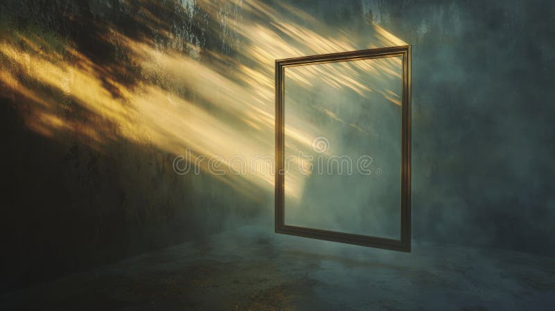 Dissolving Frame of Light Expanding in Artistic Space Surreal Scene ...