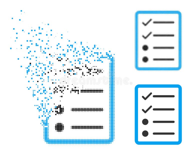 Dissolving and Halftone Dotted Checklist Page Icon Stock Vector ...