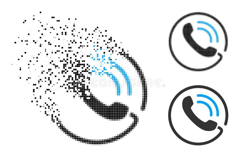 Dissolving and Halftone Pixelated Phone Call Icon Stock Vector ...