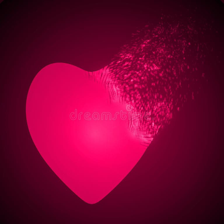 Dissolving Heart Shape. Pink Version. Stock Vector - Illustration of ...