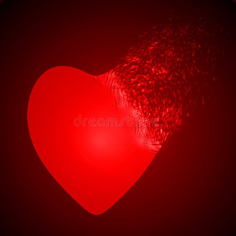Dissolving Heart Shape. Red Version. Stock Vector - Illustration of ...