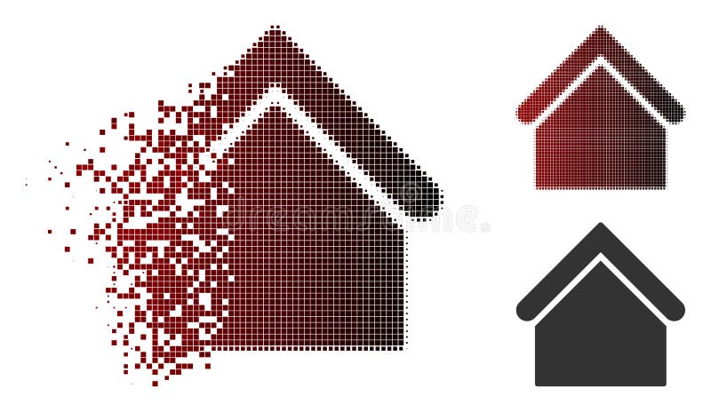 Dissolving Pixel Halftone Base Building Icon Stock Vector ...