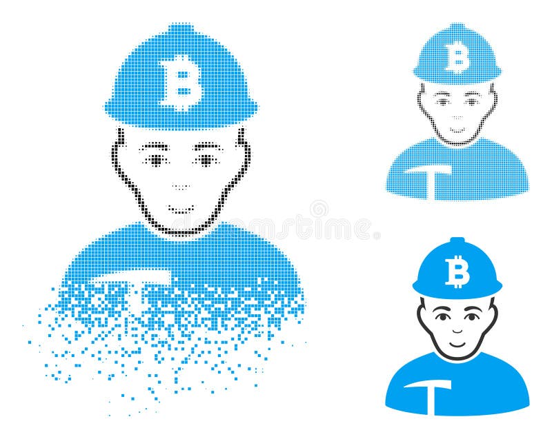 Dissolving Pixel Halftone Bitcoin Miner Icon with Face Stock Vector ... Dissolving Pixel Halftone Bitcoin Miner Icon with Face Stock Vector ...