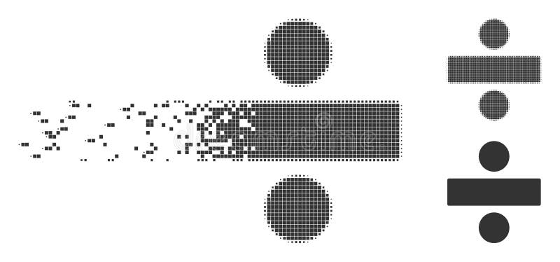 Dissolving Pixel Halftone Divide Math Operation Icon Stock Vector ...
