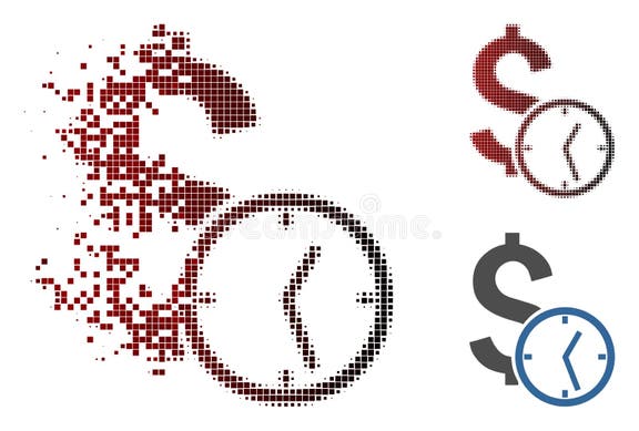 Dissolving Pixel Halftone Dollar Credit Icon Stock Vector ...
