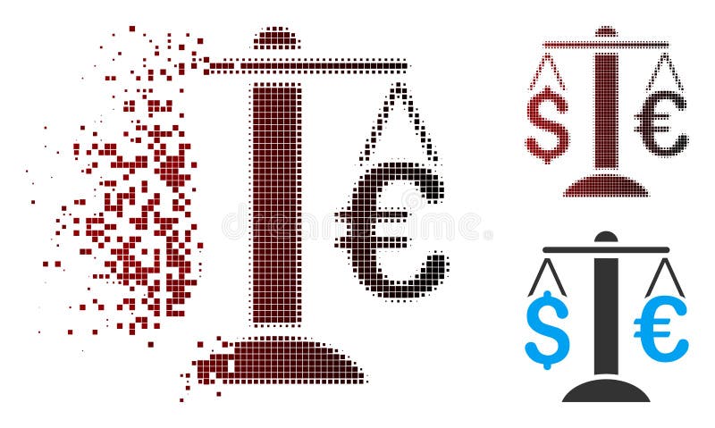 Dissolving Pixel Halftone Euro Dollar Balance Icon Stock Vector ... Dissolving Pixel Halftone Euro Dollar Balance Icon Stock Vector ...
