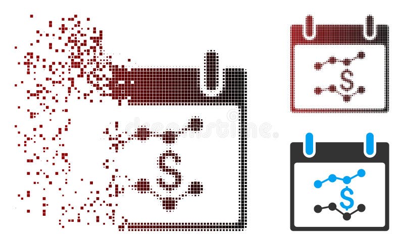 Dissolving Pixel Halftone Financial Charts Calendar Day Icon Stock ... Dissolving Pixel Halftone Financial Charts Calendar Day Icon Stock ...