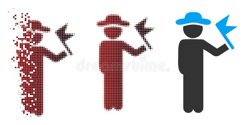 Dissolving Pixel Halftone Gentleman with Flag Icon Stock Vector ... Dissolving Pixel Halftone Gentleman with Flag Icon Stock Vector ...