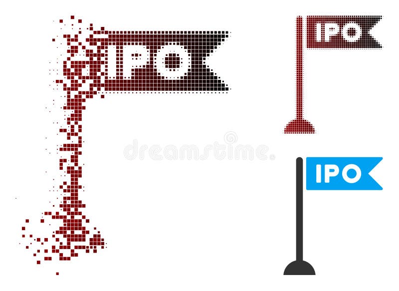 Dissolving Pixel Halftone IPO Flag Marker Icon Stock Vector ... Dissolving Pixel Halftone IPO Flag Marker Icon Stock Vector ...
