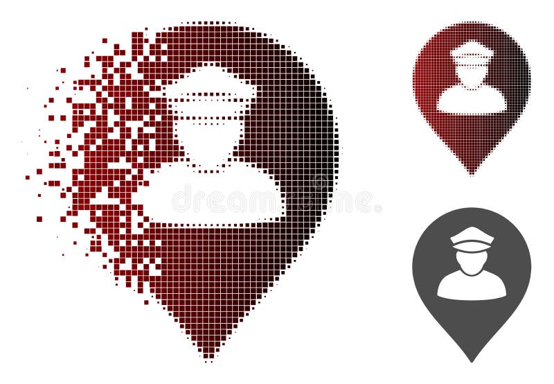 Dissolving Pixel Halftone Policeman Map Marker Icon Stock Vector ... Dissolving Pixel Halftone Policeman Map Marker Icon Stock Vector ...