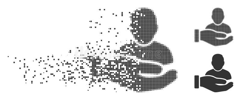 Dissolving Pixel Halftone User Support Hand Icon Stock Vector ...