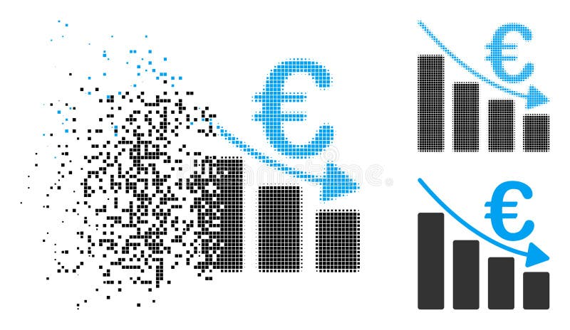 Dissolving Pixelated Halftone Euro Recession Bar Chart Icon Stock ... Dissolving Pixelated Halftone Euro Recession Bar Chart Icon Stock ...