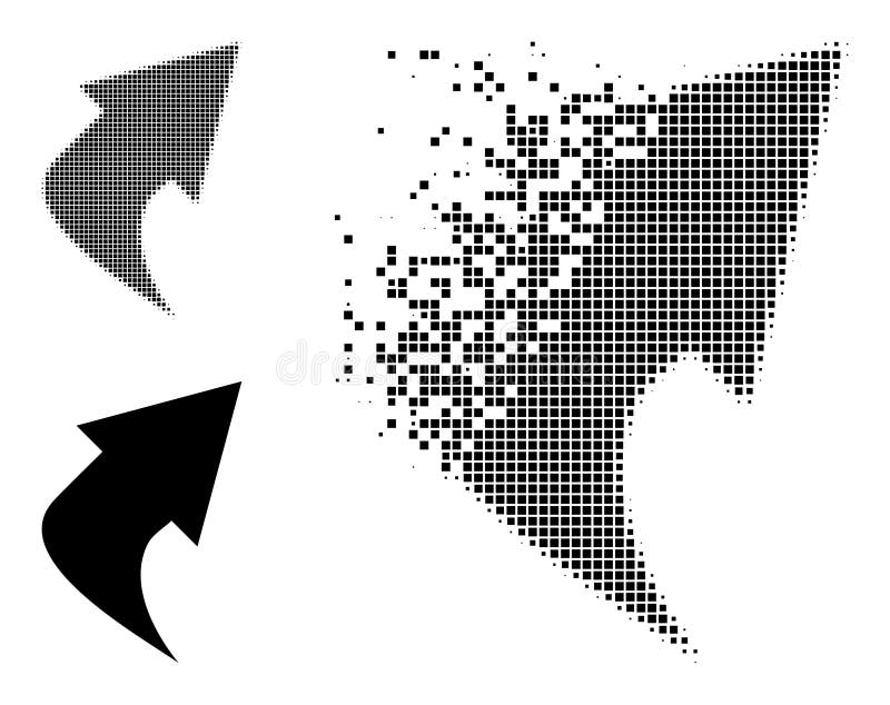 Dissolving Pixelated and Original Upload Arrow Icon Stock Vector ...