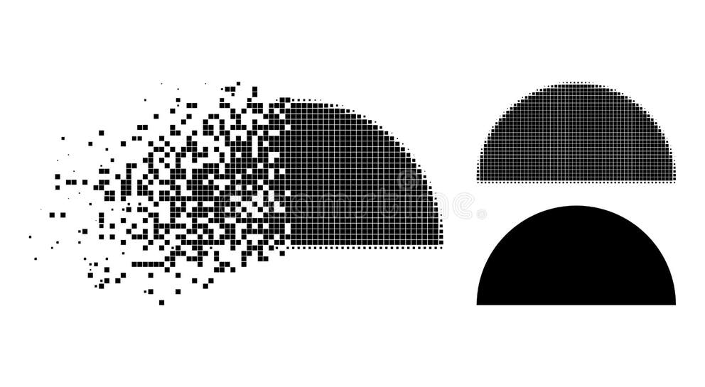 Dissolving Pixelated Semisphere Icon with Halftone Version Stock Vector ...