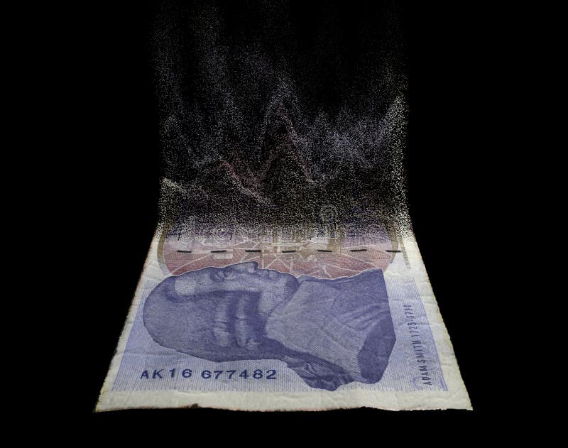 Dissolving Pound Cash Note stock illustration. Illustration of note ...