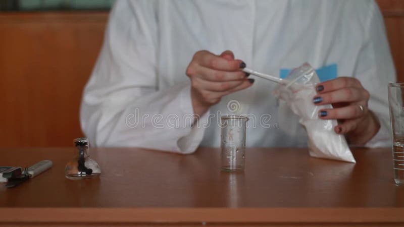 Dissolving the Powder in Water and Mixing Stock Footage - Video of ...