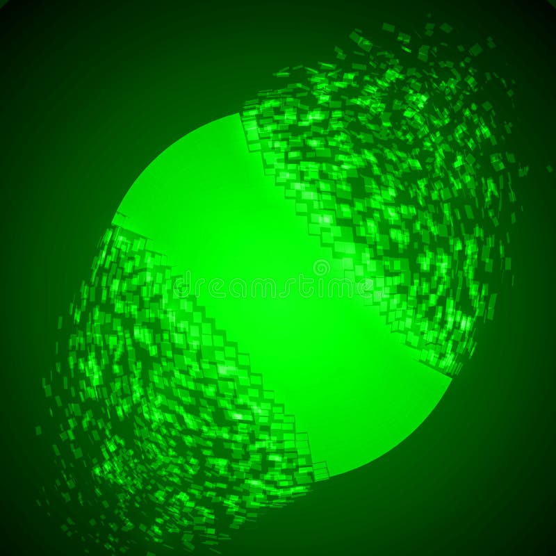 Dissolving Sphere Shape. Green Version. Stock Vector - Illustration of ...