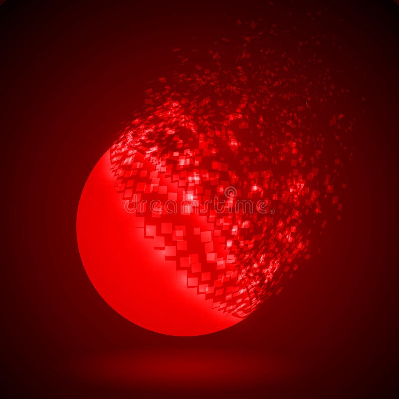 Dissolving Sphere Shape. Red Version. Stock Vector - Illustration of ...