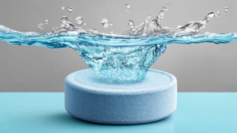 A Dissolving Tablet Causes an Explosion of Water, Forming a Captivating ...