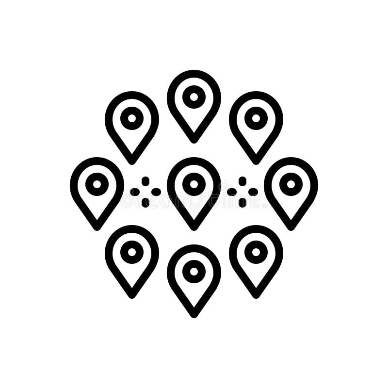 Black Line Icon for Dist, District and Locale Stock Vector ...