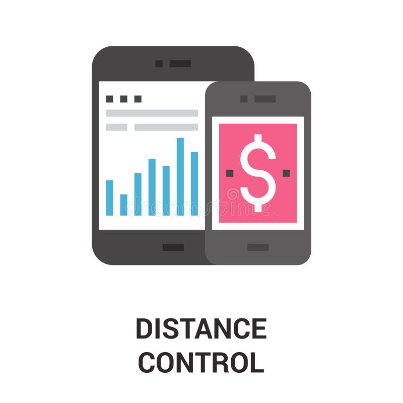 Distance Control Icon Concept Stock Vector - Illustration of chart ...