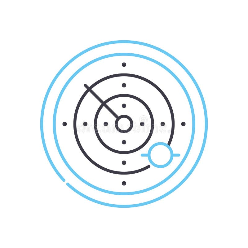 Distance Control Line Icon, Outline Symbol, Vector Illustration ...