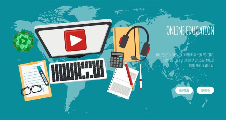 Distance Education Banner. Online Courses, E-learning, Tutorials ...