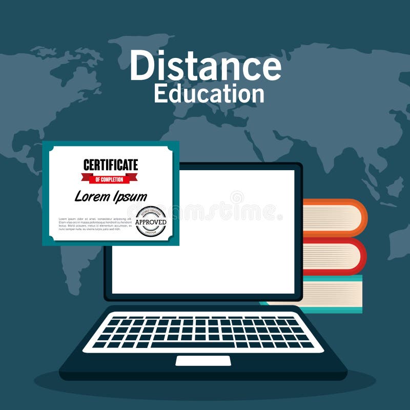Distance education design stock illustration. Illustration of sign ...