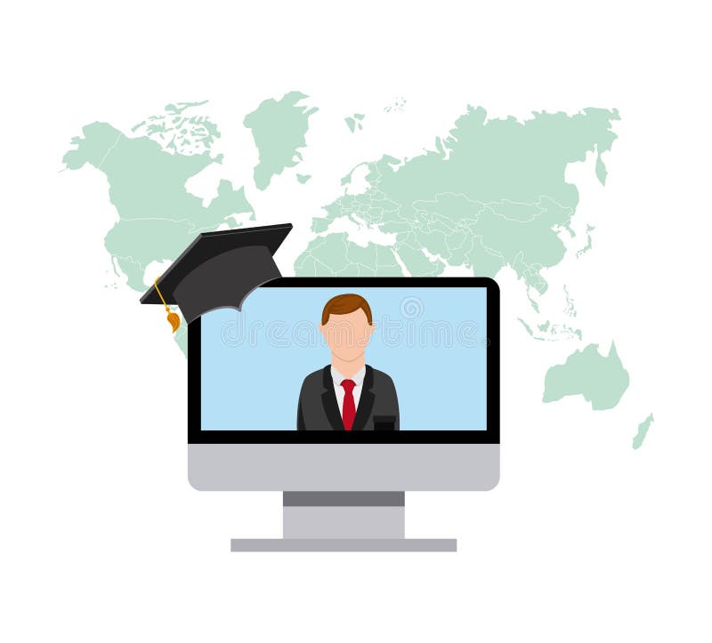 Distance education design stock illustration. Illustration of online ...