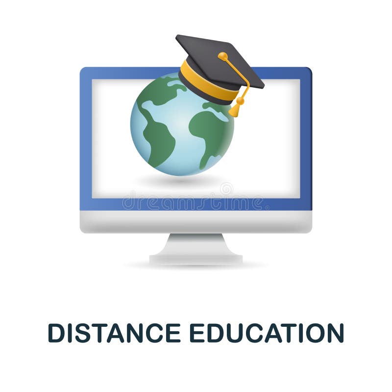 Distance Education Icon. 3d Illustration from E-learning Collection ...
