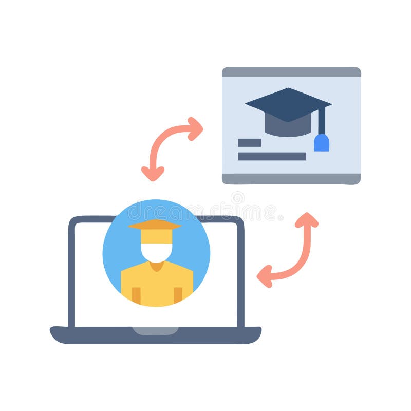 Distance Education Icon stock vector. Illustration of outline - 351934820
