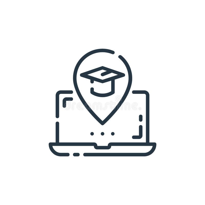 Distance Education Icon Vector from Elearning Concept. Thin Line ...