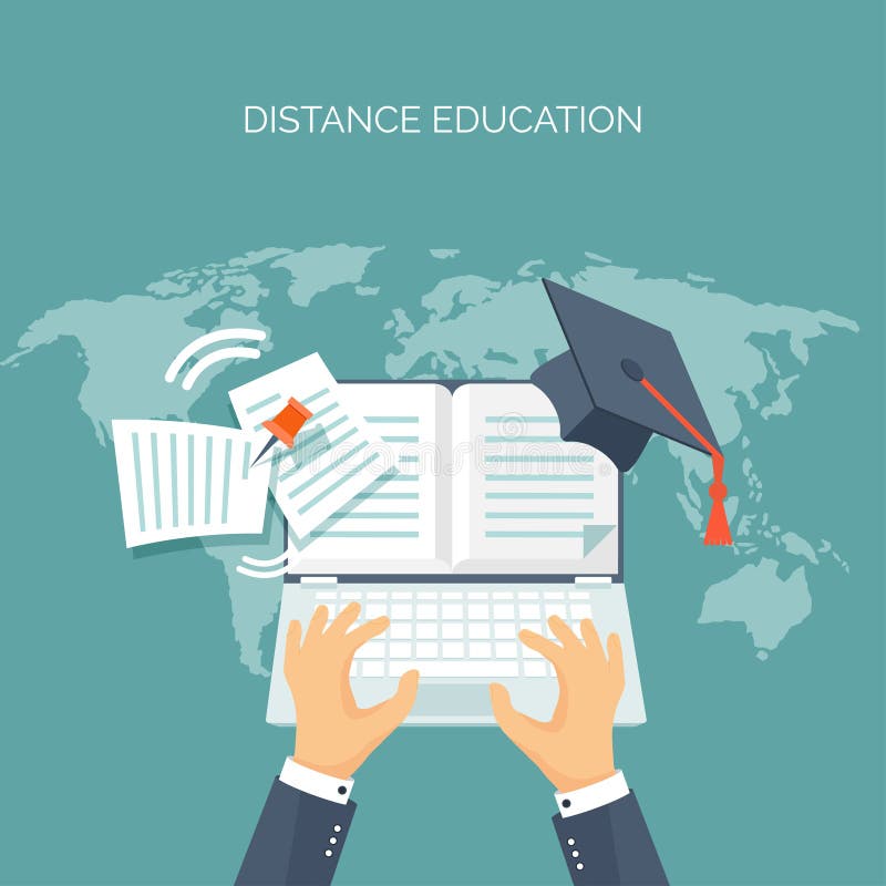 Distance Education,learning. Online Courses and Web School. Knowledge ...