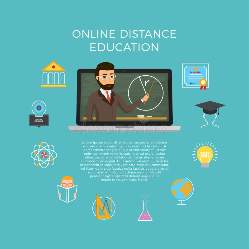 Distance Education, Learning. the Student Listens To the Lecture Stock ...