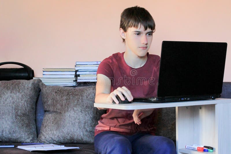 Distance Education, Study at Home Using a Laptop, Computer and the ...