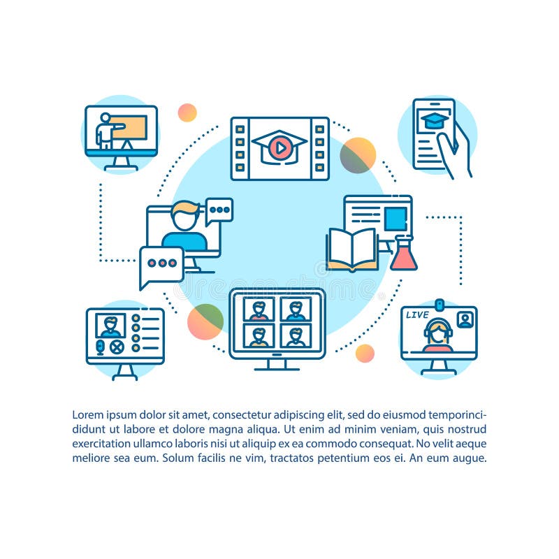 Distance Education Types and Methods Concept Icon with Text Stock ...