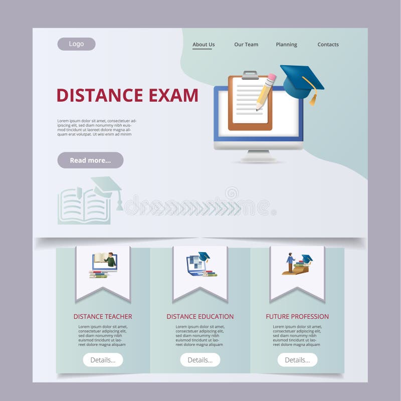 Eye Exam Flat Landing Page Website Template. X-ray, Vital Sign, Stress ...