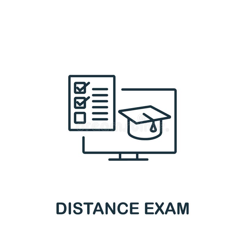 Distance Exam Icon from E-learning Collection. Simple Line Element ...
