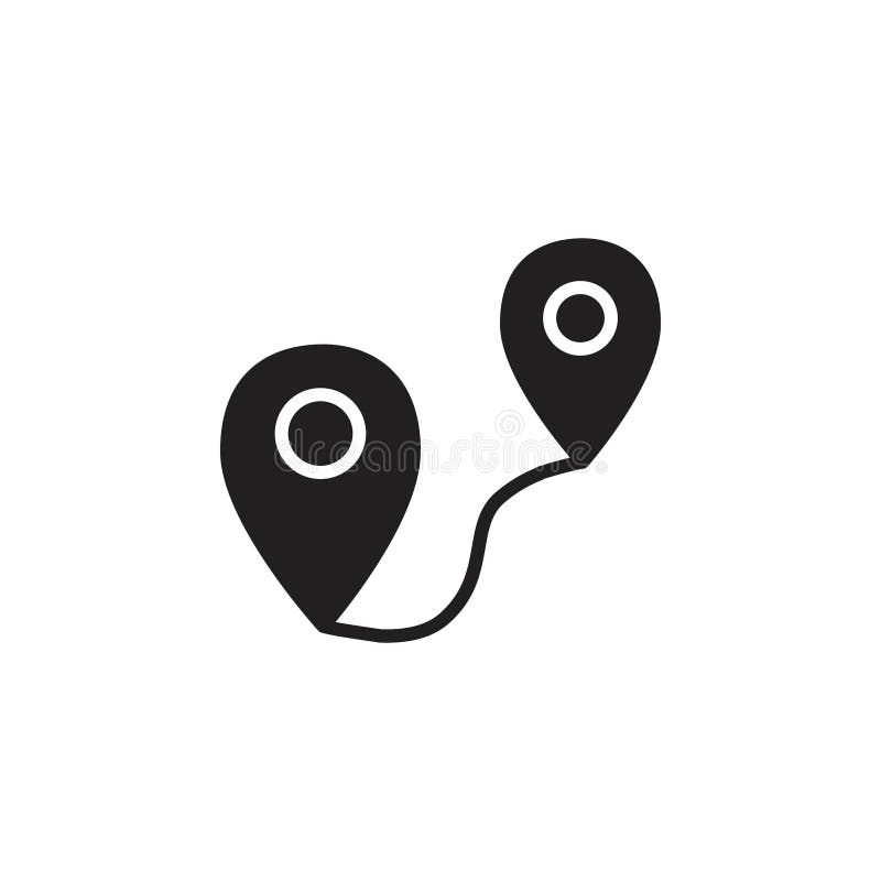 Distance Icon Flat Line Illustration Stock Illustration - Illustration ...