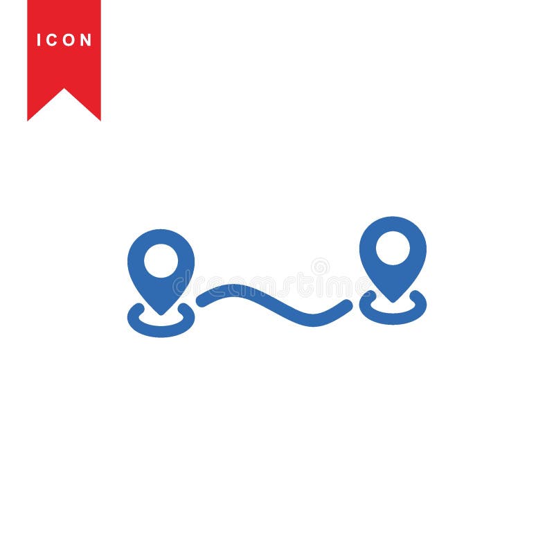 Distance icon stock vector. Illustration of road, symbol - 146399443