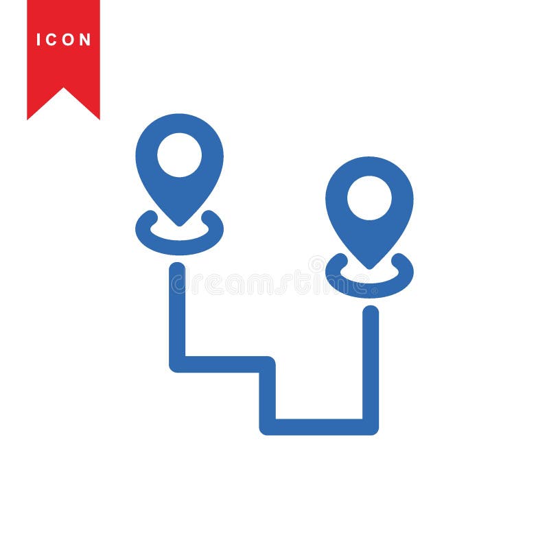 Distance icon stock vector. Illustration of black, pictogram - 146399450