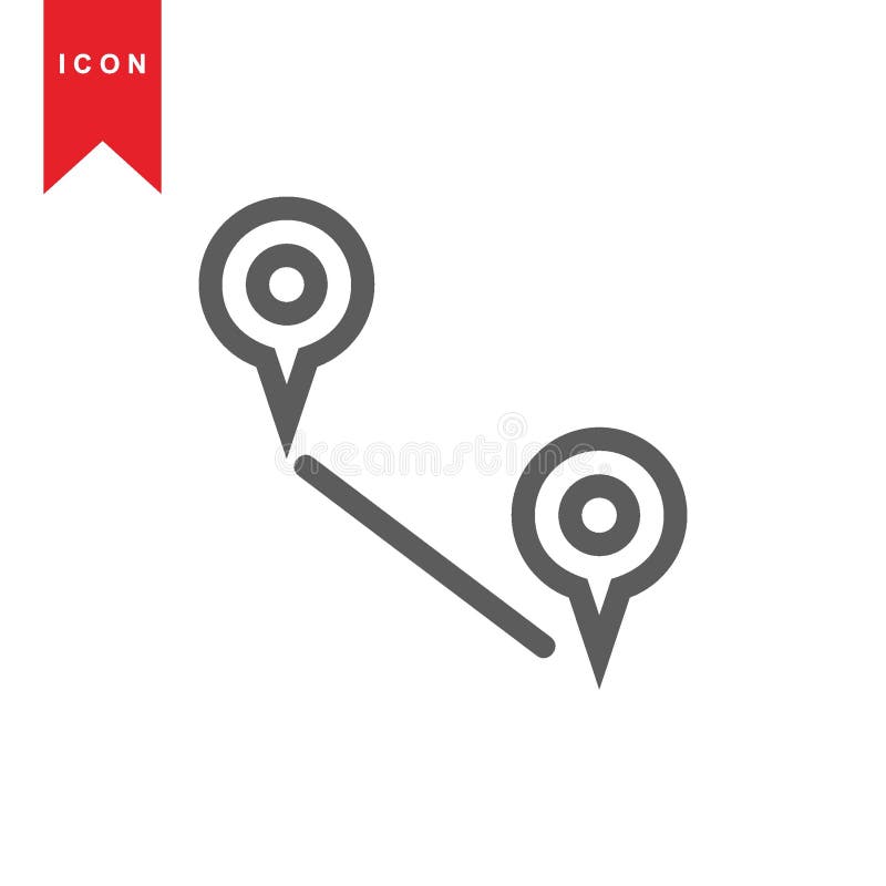 Distance icon stock vector. Illustration of journey - 146401539