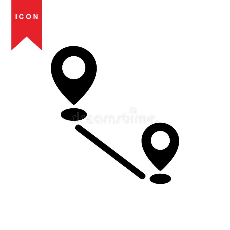 Distance icon stock vector. Illustration of flat, white - 146401947