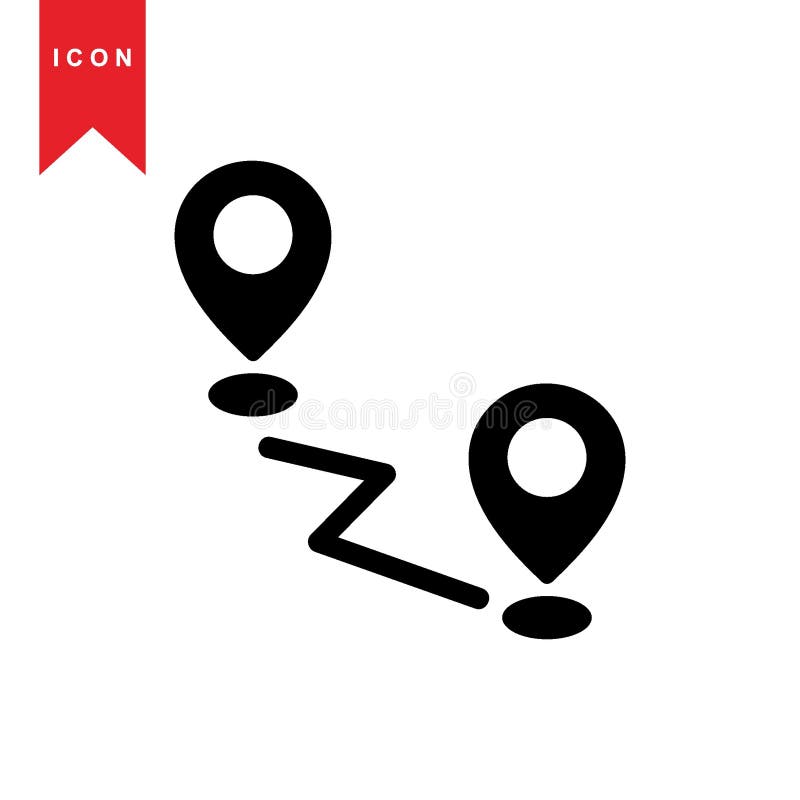 Route Thin Line Icon, Travel and Tourism, Location Stock Vector ...