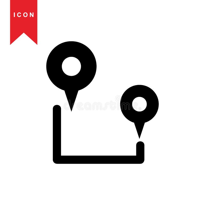 Distance icon stock vector. Illustration of icon, background - 146402324