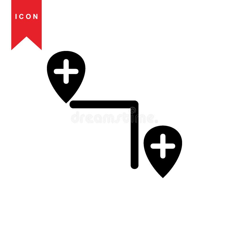 Distance icon stock vector. Illustration of white, route - 146402477